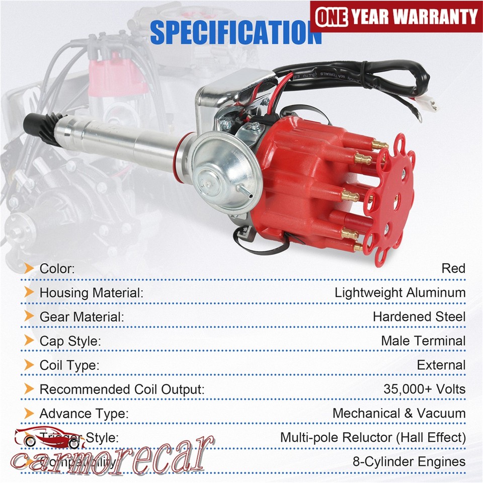 Ignition Distributor w/ Cap & Rotor for Chevy SBC BBC 283 305 327 454 ...