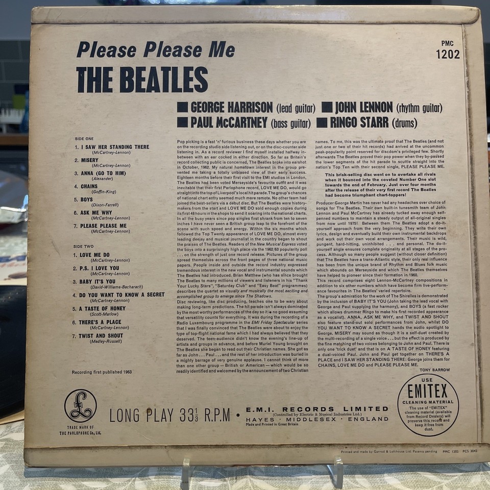 Beatles “Please Please Me” 1963 Parlophone Label 5th Press PMC 1202 UK ...
