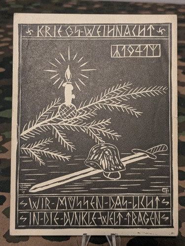 Very Rare Germany WWII 1941 Christmas Kriegsweihnacht Postcard SS ...