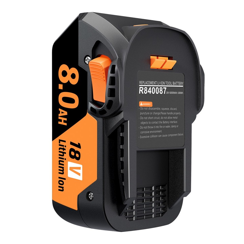 6/1PACK for Ridgid R840085 8.0Ah Lithium Battery Rigid 18Volt R840087 6 ...