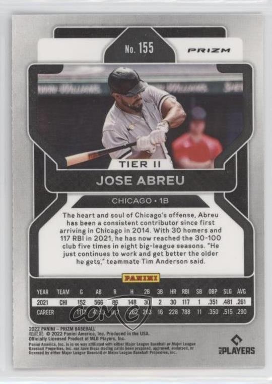 2022 Panini Prizm Tier II Red Prizm Jose Abreu #155 0bt4 | eBay