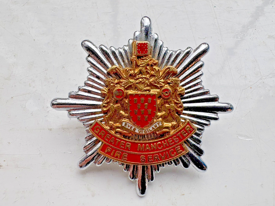 3 different Vintage Obsolete Manchester Fire Brigade Firemans Enamel ...