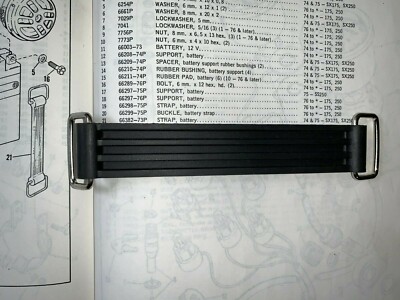 AERMACCHI HARLEY AMF 66382-73P BATTERY STRAP 1973 TX125 1974 & 1975 ...