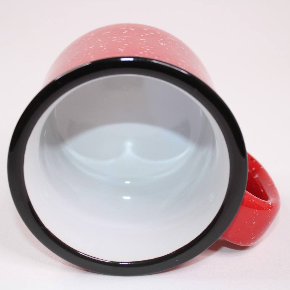 Liquid Logic Coffee Mug Red And White Logo Tea Cup Speckled Bullseye ...
