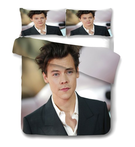Harry Edward Styles Singer 3D Bedding Set 2/3PC Duvet Cover Pillowcase ...