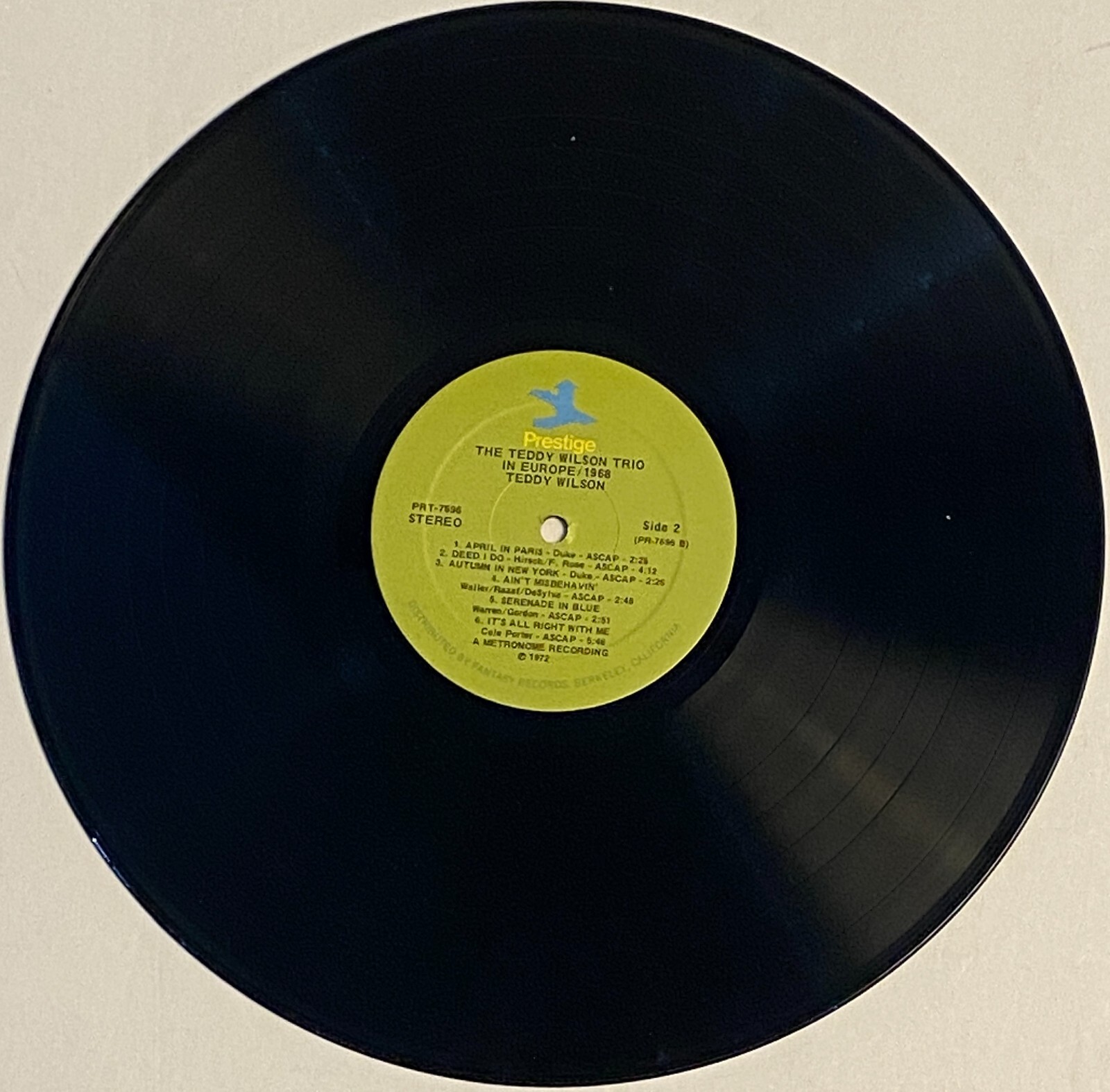 The Teddy Wilson Trio In Europe / 1968 Prestige PRT-7696 Jazz, Swing EX ...