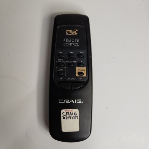 Craig 3 CD Remote Control Z1091 With Battery Cover Black Tested | eBay