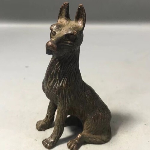 Collection Chinese bronze handmade cast dog figure statue table ...