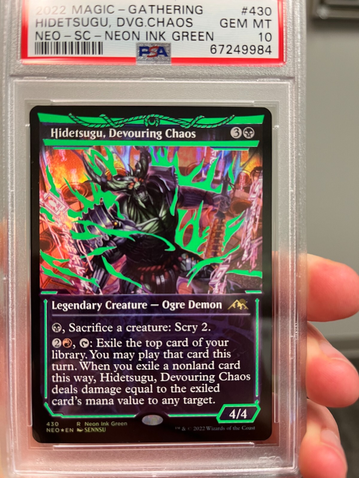 Hidetsugu, Devouring Chaos Neon Ink Green, MTG Kamigawa: Neon Dynasty ...