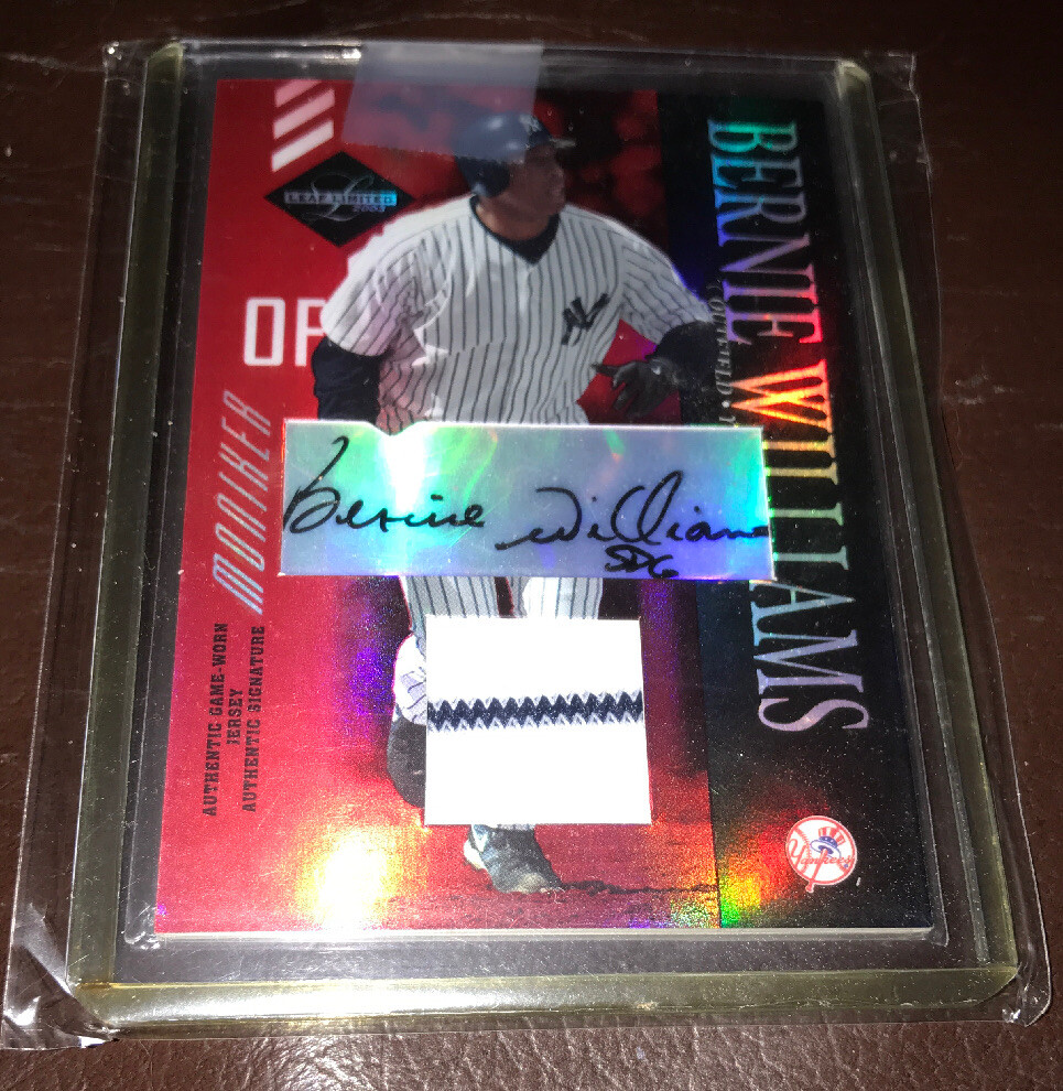 2003 LEAF LIMITED BERNIE WILLIAMS MONIKER JERSEY AUTO AUTOGRAPH 3/5 ...