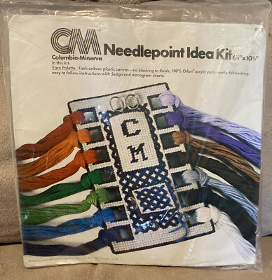 Vintage CM Columbia Minerva Needlepoint Monogram Initials Kit 8192 6”x ...