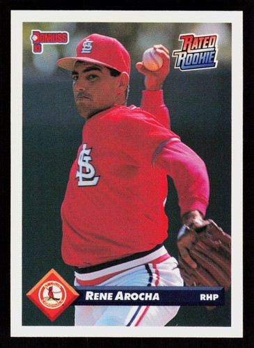 1993 Donruss Rene Arocha #572 Baseball Rookie St. Louis Cardinals RR ...
