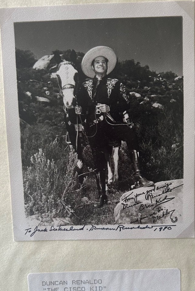 Duncan Renaldo 6x8 Photo Autograph * dated 1980 * Cisco Kid * Mary Fals ...
