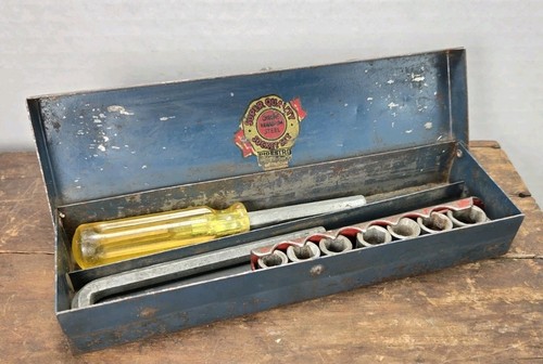 Vintage INDESTRO Tools 1/4” Hex Drive Socket Set In Steel Case Org ...