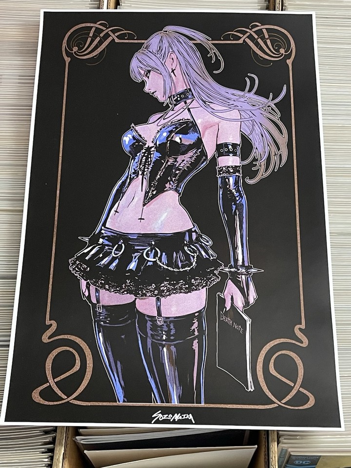 MISA DEATH NOTE BLACK GOTH LINGERIE SOZOMAIKA NYCC EXCLUSIVE 13x19 ART ...