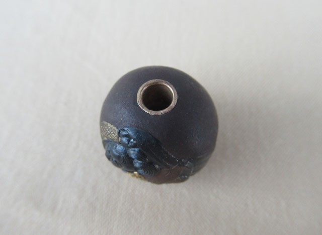 Japanese Antique Ojime Bead Samurai with Gold Inlay Edo Period from ...