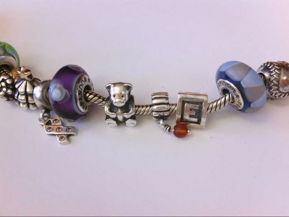 Nice PANDORA 925 8.5" Bracelet w/ 15 Pandora 925 ALE Charms. WEAR/GIFT ...
