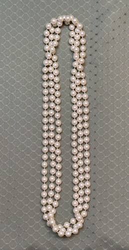 Pearl Necklace 🩵🤍🩵🤍 Single Strand White Versatile Wear 3 Ways NEW | eBay