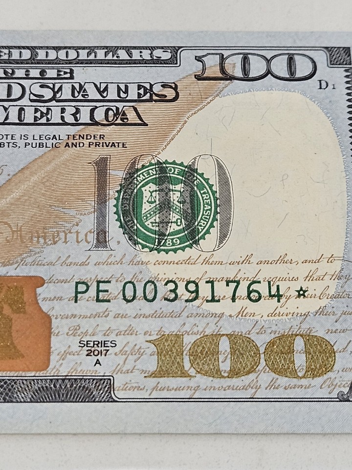 💵 100 DOLLAR BILL STAR NOTE ~ SUPER RARE ~ .00391764☆ SERIES -2017A | eBay