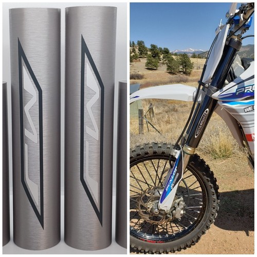 Fork Skins Graphics Brushed Aluminum Vinyl Decals ALTA Redshift MX MXR ...