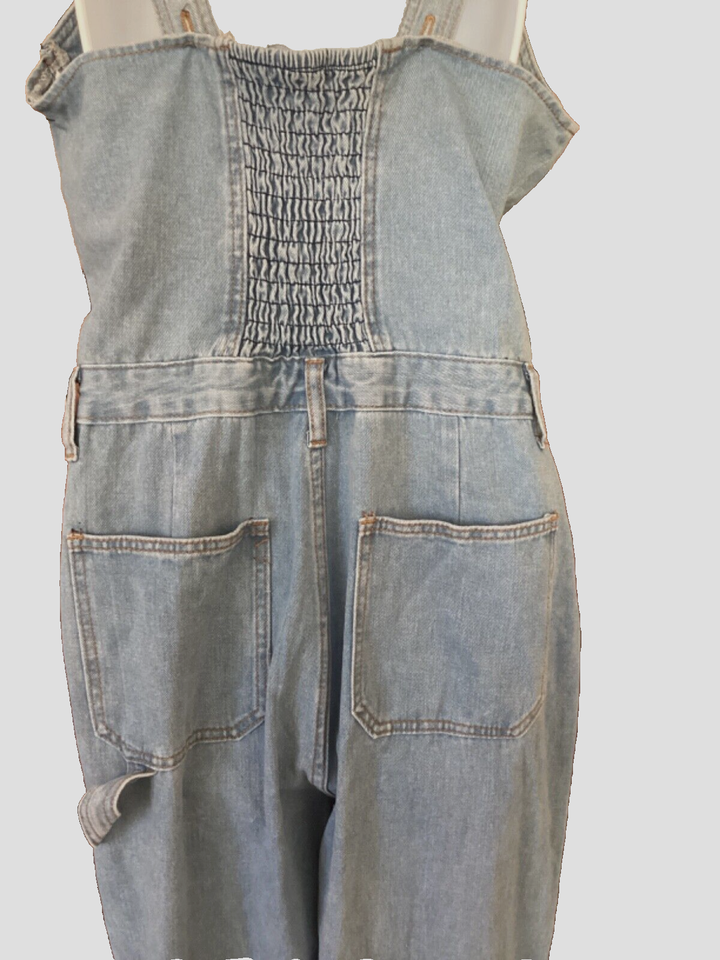 🤠 EMERSON LANG - CORSET STYLE WIDE LEG DENIM JUMPSUIT OVERALLS - NWT ...