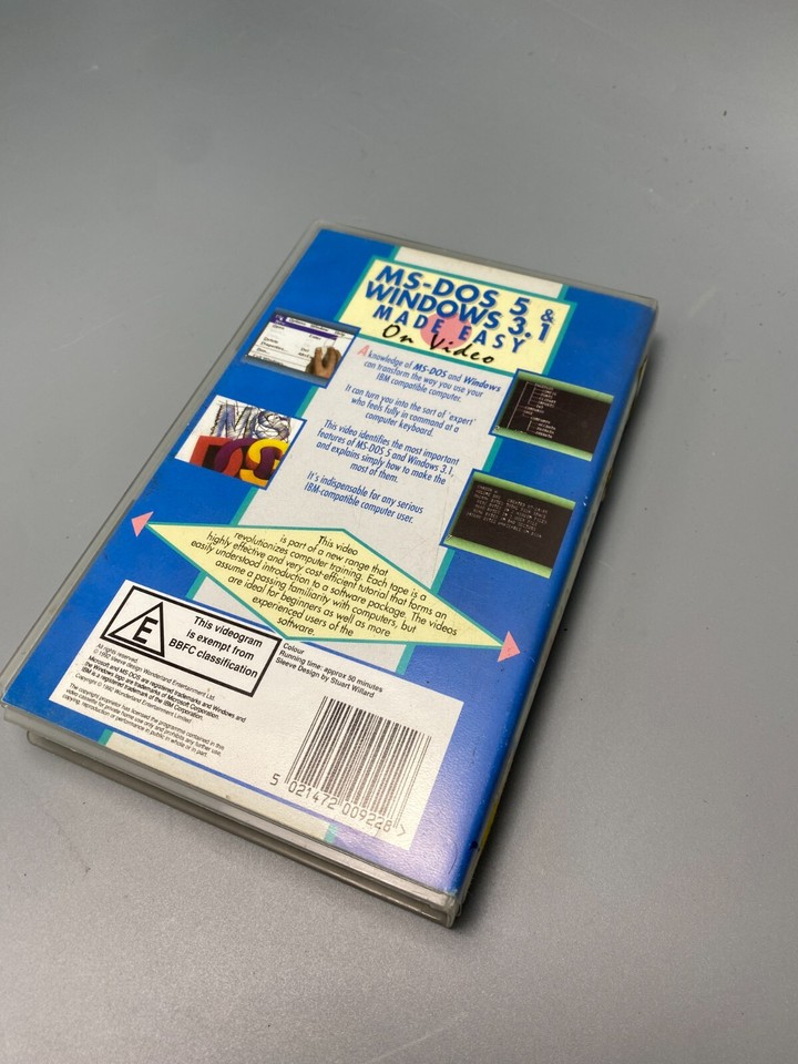 Vintage - Retro - Microsoft MS-DOS 5 & WINDOWS 3.1 Guide - 1995 Vhs ...
