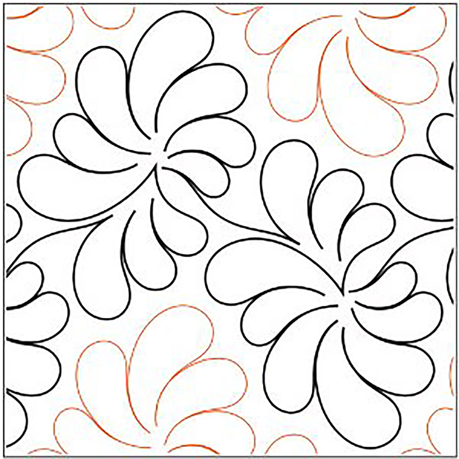 Quilt Pantograph Flower Quilting Pantographs 11" Floral Pattern ...