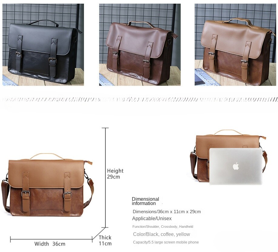Men's Retro Leather Fashionable Casual Shoulder Bag Diagonal Men's Retro Leather Fashionable Casual Shoulder Bag Diagonal