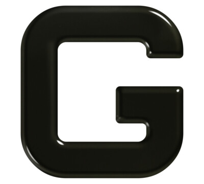 Gel Domed Black Metro Font N Ireland 60mm High Self Adhesive Digit 'G ...