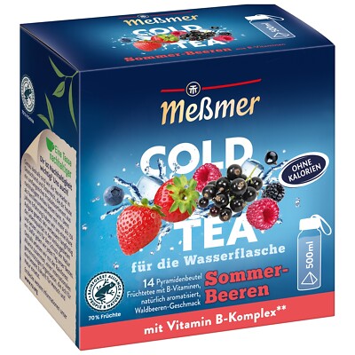 Messmer Cold Tea SUMMER BERRIES Iced 1 box/Tea 14 pc. Made in Germany ...