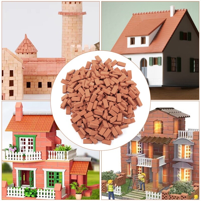350 Pieces Bricks for Landscaping Miniature Bricks Brick Wall Small ...