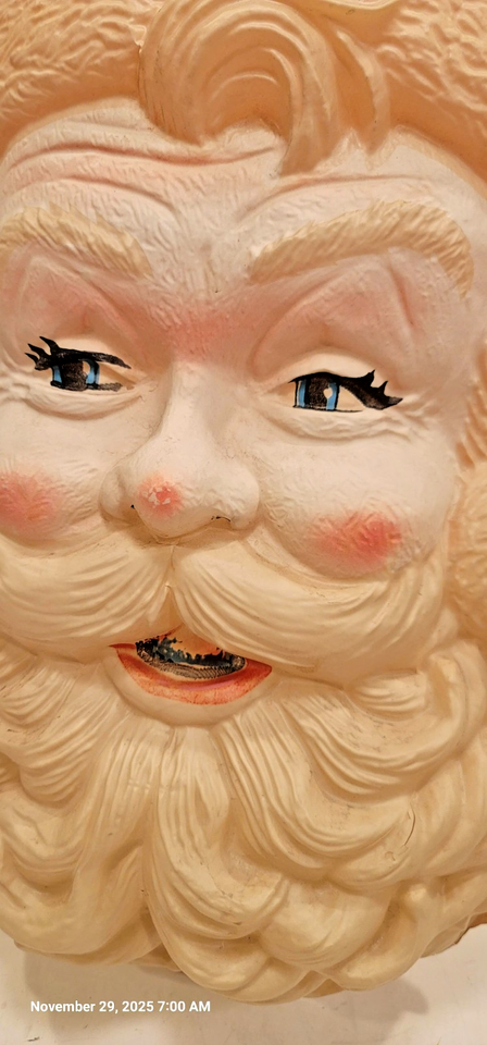 Vintage 1960s Styrofoam Santa Claus Face Measures 17.5" x 12" | eBay