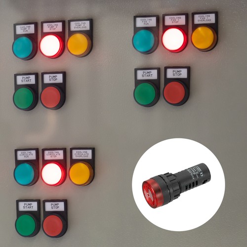 2 Pcs Signal Indicator Light, Panel Mount LED Buzzer Alarm(Red, AC DC ...