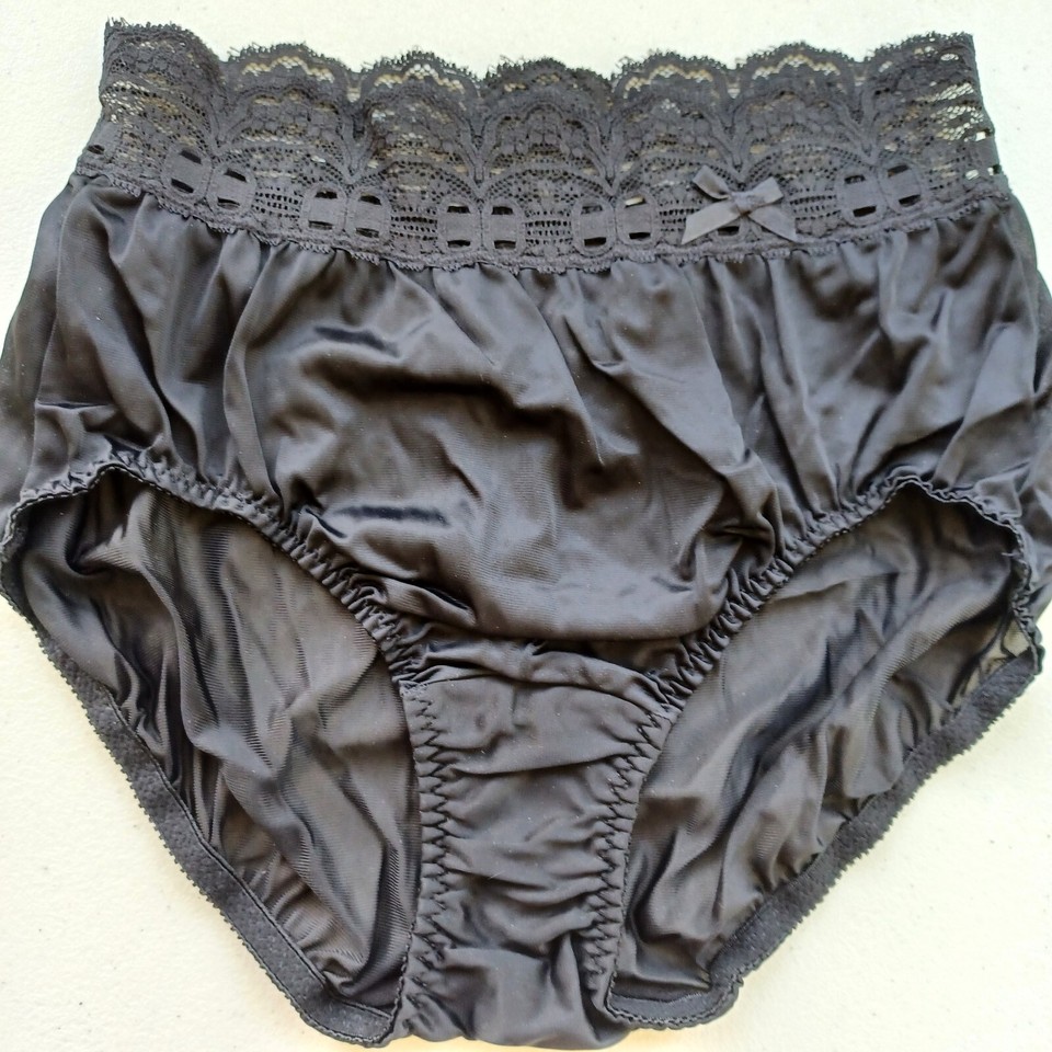 Vintage OLGA, 6, #23913, coal black panties with lace | eBay