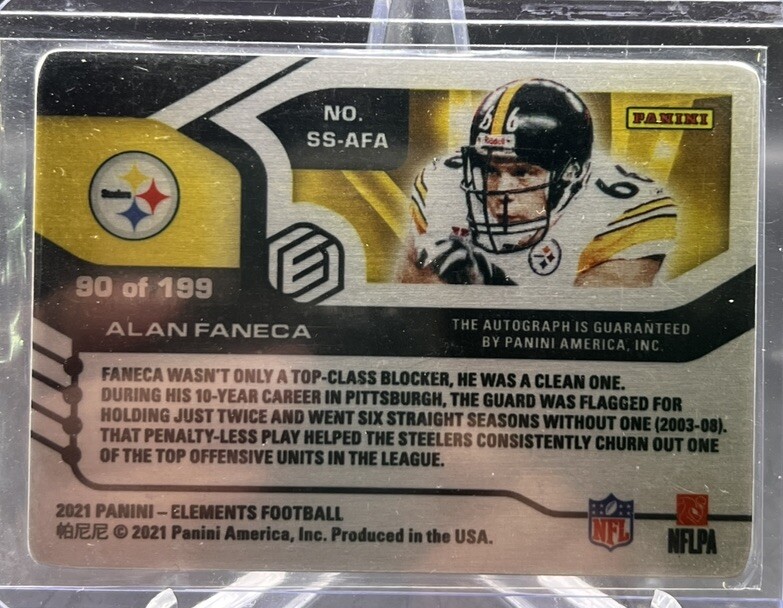 ALAN FANECA 2021 Panini Elements Steel Signatures On Card Auto ...
