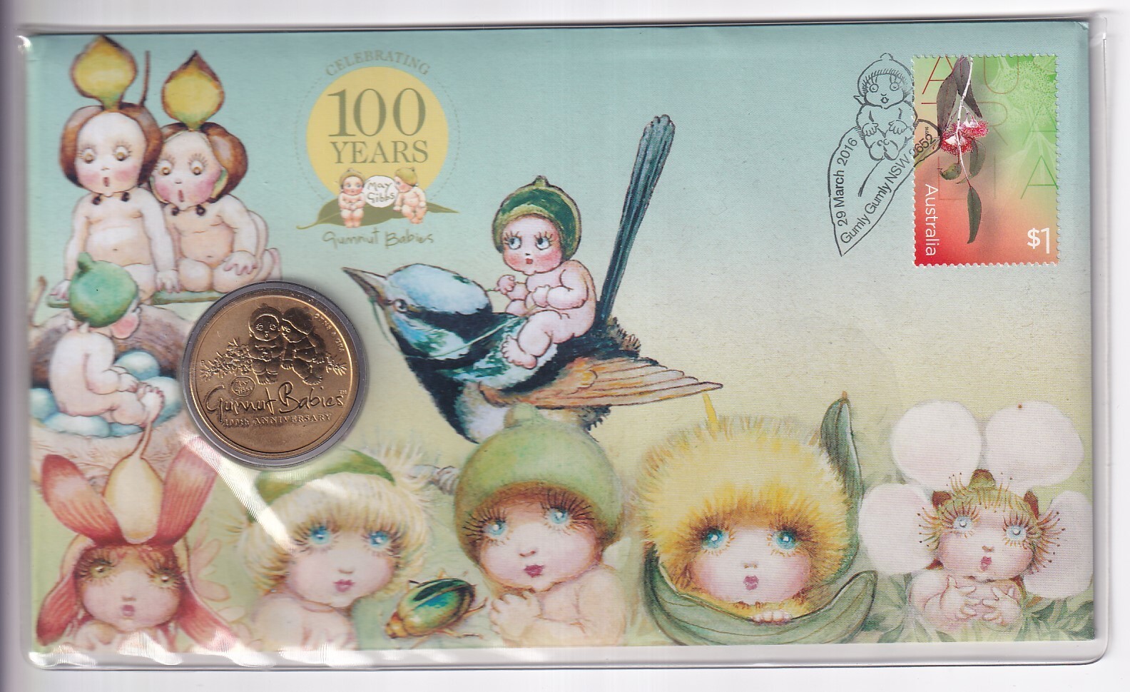 AUSTRALIAN PNC: 2016 $1 GUMNUT BABIES 100 YEARS COIN LIMITED EDITION TO ...