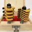 2pc 1/2"Shank Adjustable Box-1/4 cutter & Finger Joint Router Bit Set ...