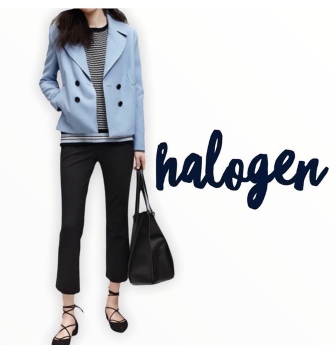 Halogen Blue Cropped Blazer Size S | eBay