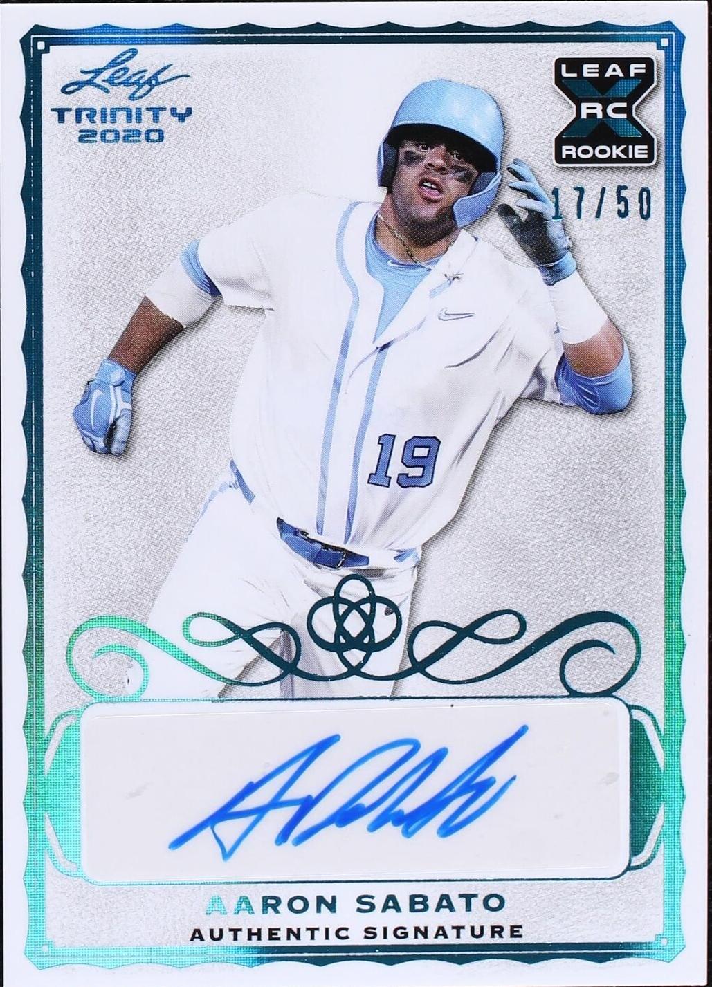 2020 Leaf Trinity - Autograph Aaron Sabato #A-AS1 Platinum /50 (AU, RC ...