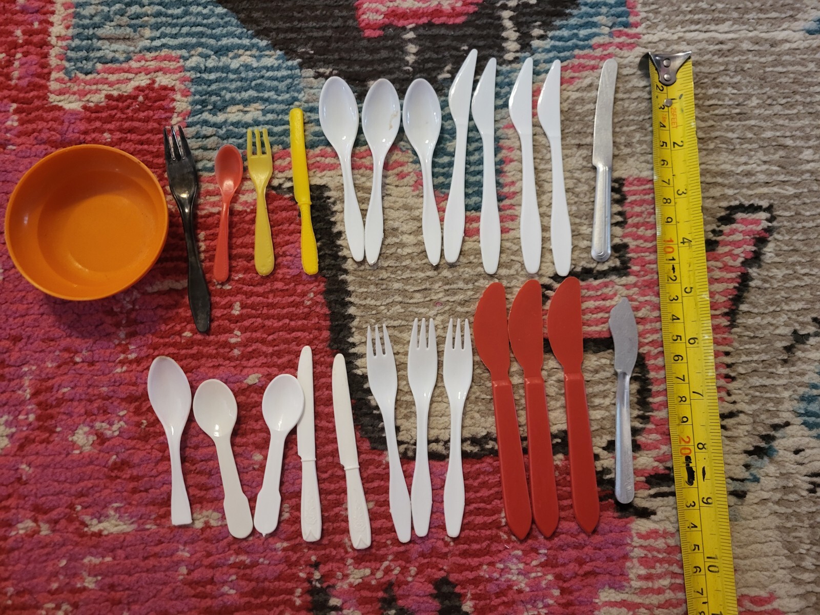 Lot of retro vintage childrens pretend play dishes flatware doll size ...