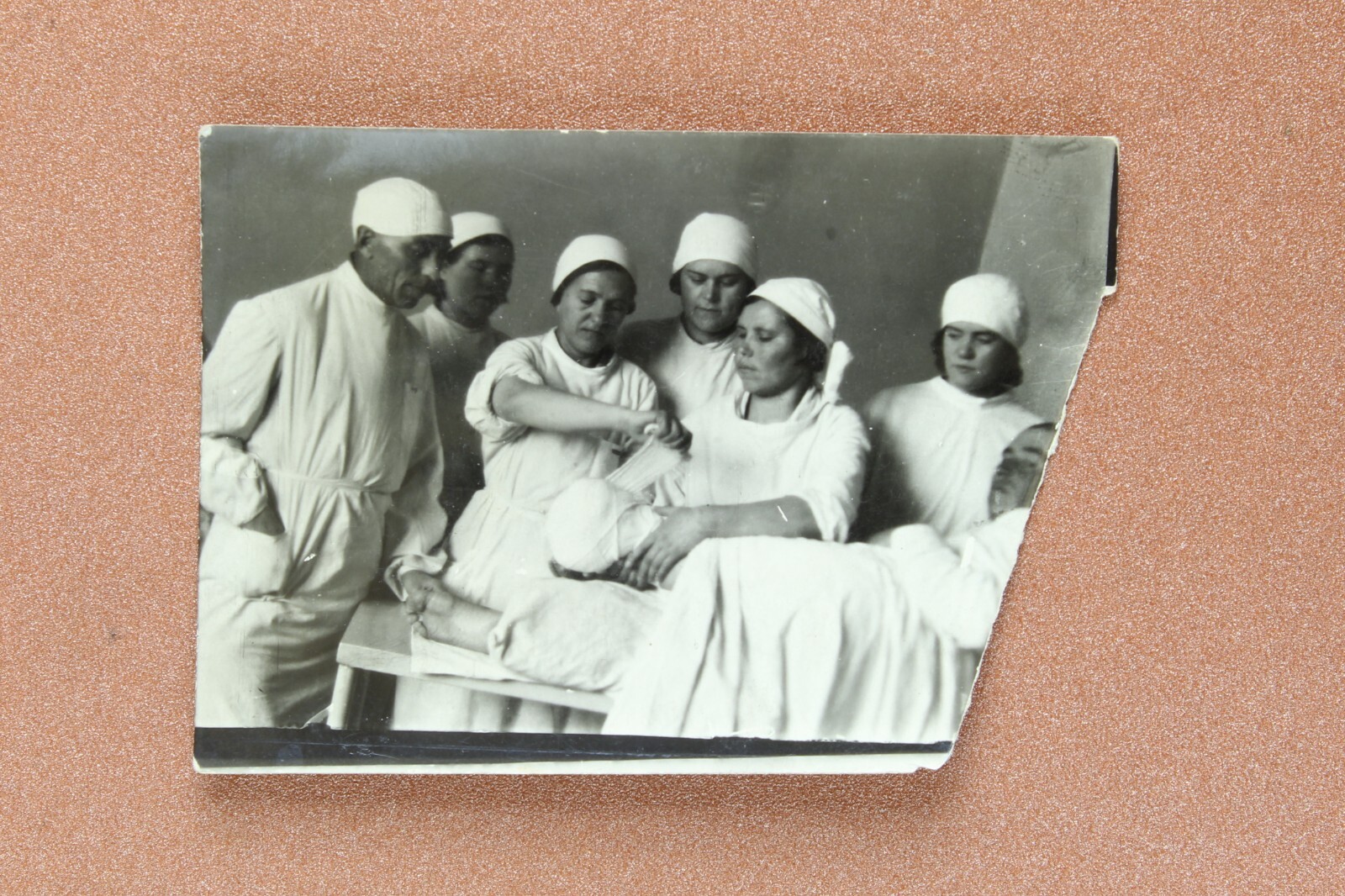 Surgeons Leg amputation WWII Ukraine Bogotol hospital USSR real photo ...