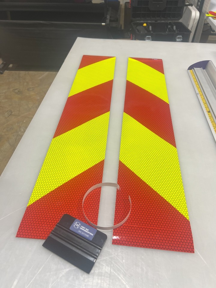 Universal 6" V98 Reflective Chevron Decal Kit: High Tack Safety Panel ...