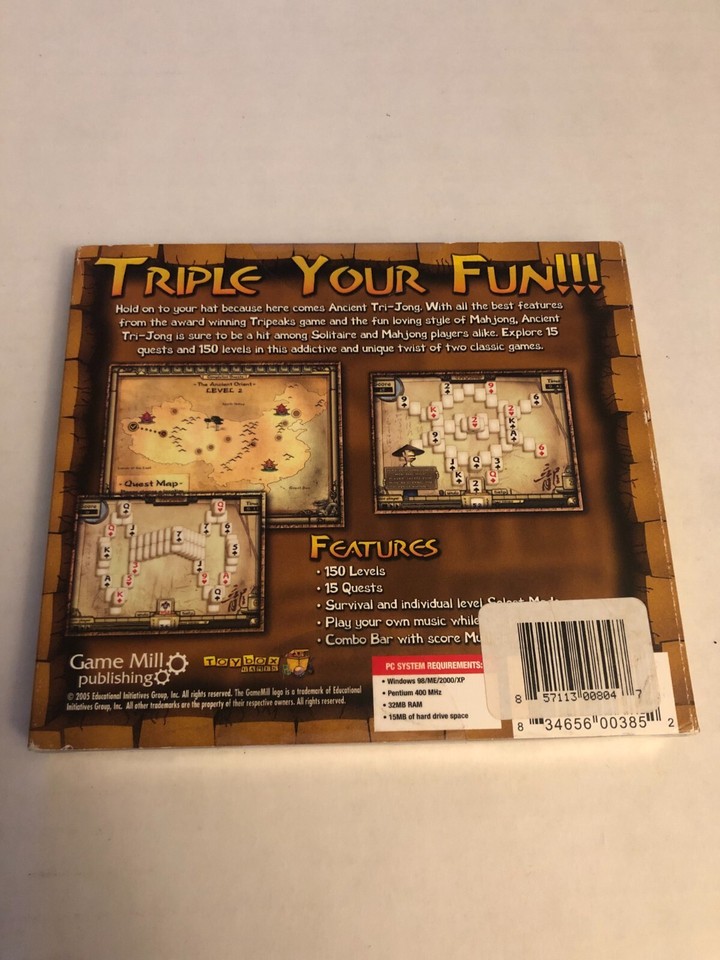 Video Game PC Ancient Tri-Jong 150 levels 15 quests TriJong NEW SEALED ...