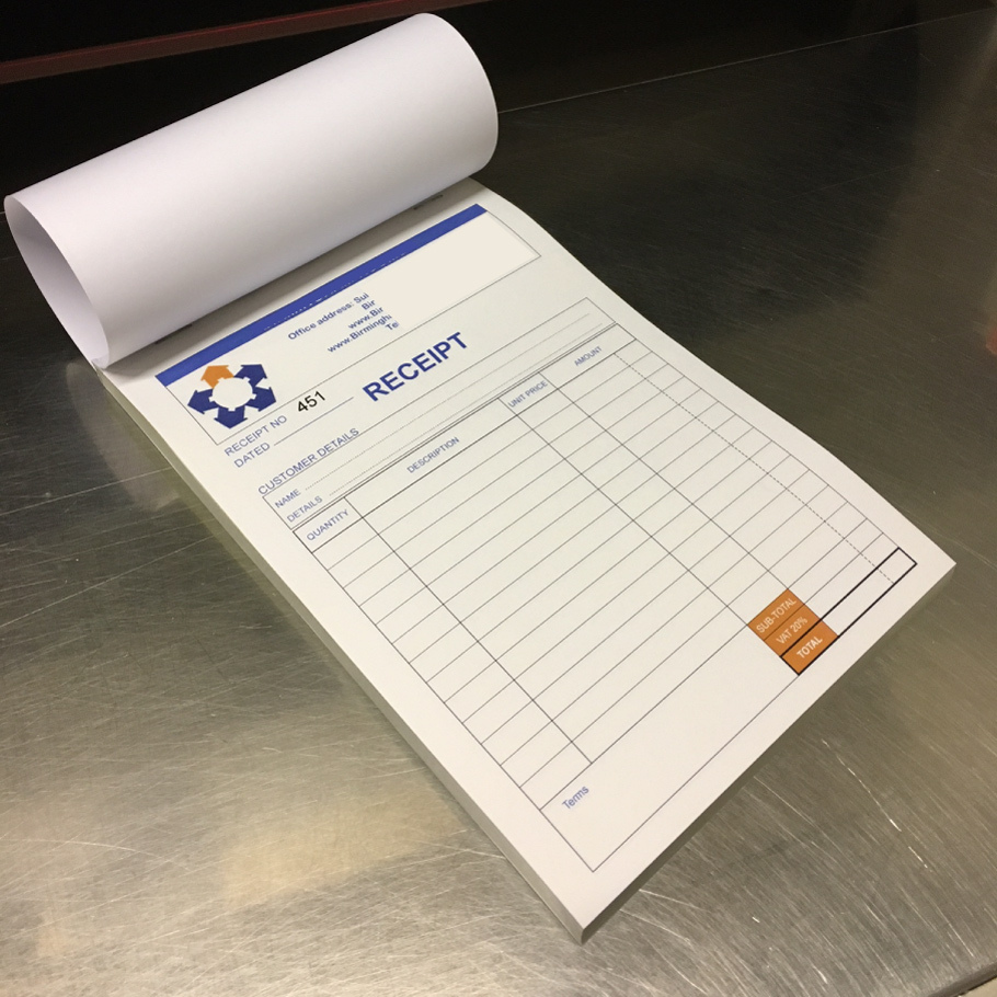 PERSONALISED DUPLICATE INVOICE BOOK A5 NCR PAD PRINT, RECEIPT ESTIMATE ...
