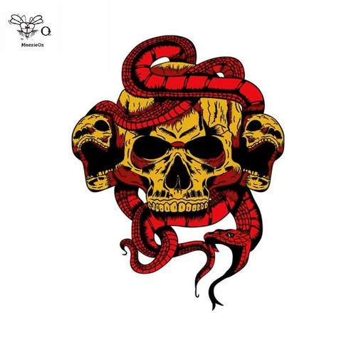 Skull And Snakes Car Motorcycle Styling Sticker Decal 13cm x 10cm ...