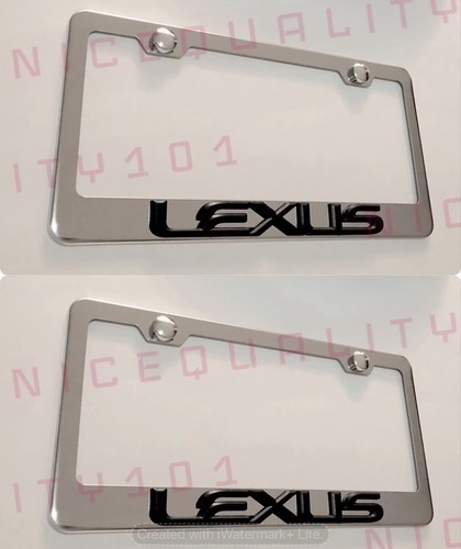 2X 3D Lexus Stainless Steel Chrome Finished License Plate Frame Holder ...