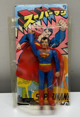Vintage Japanese SUPERMAN soft vinyl action figure DC comics Sofubi 6" on card | eBay