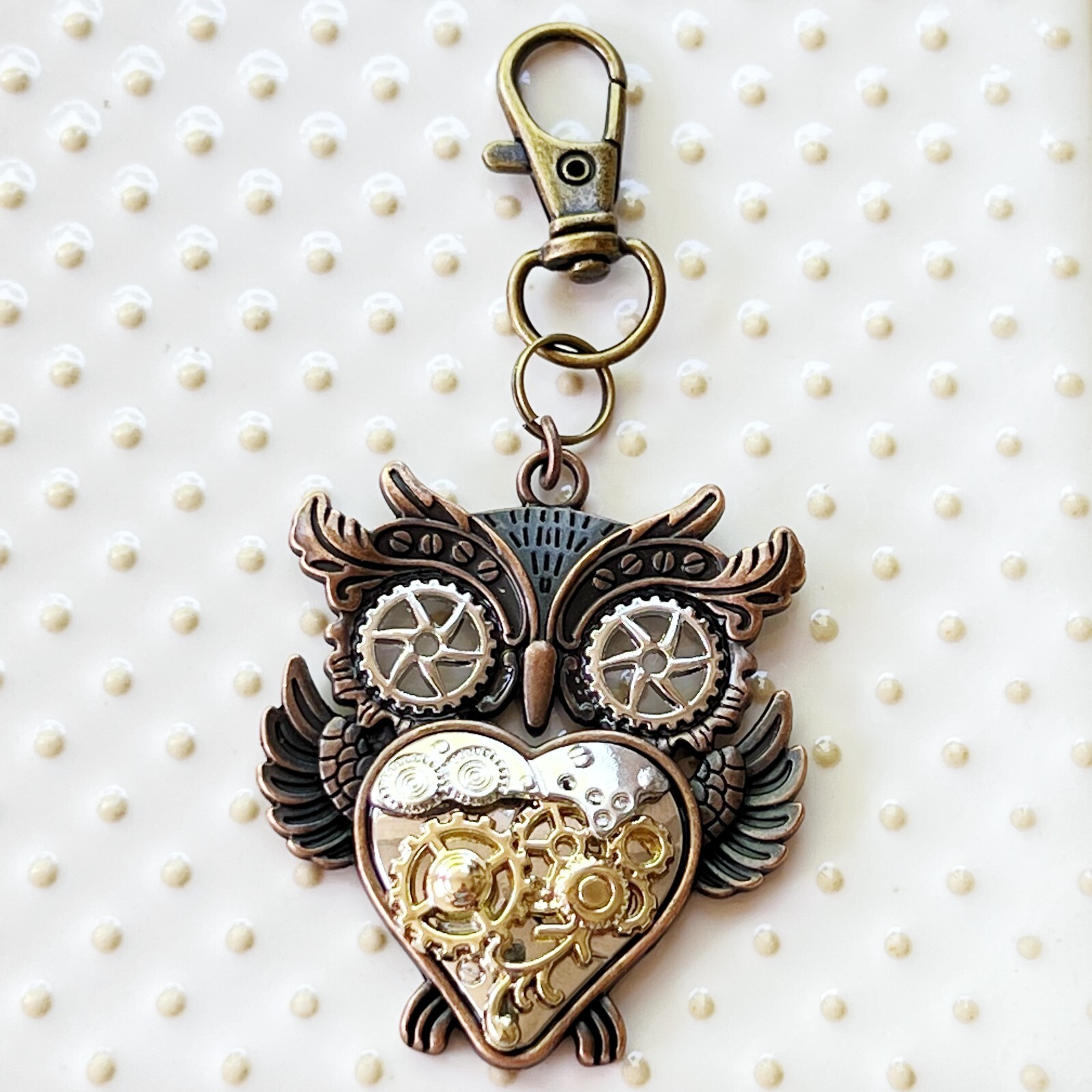 Steampunk Owl Zipper Pull Keychain Purse Charm | eBay