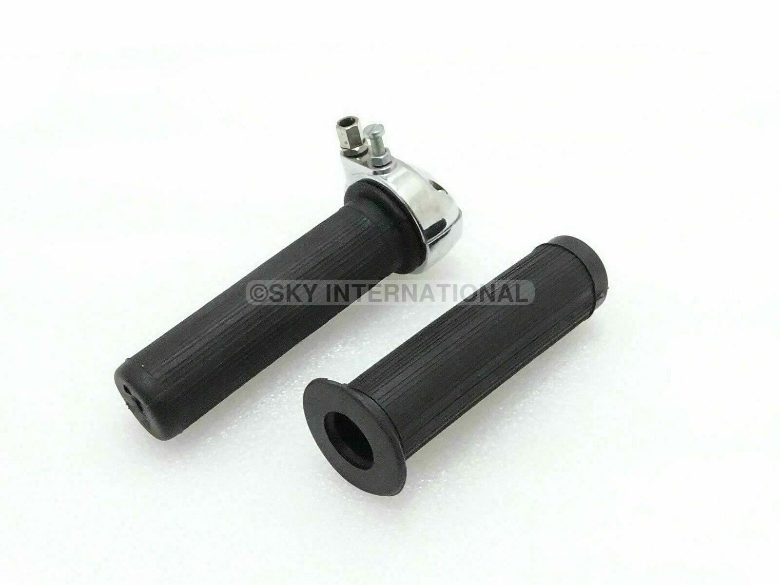 Vintage 7/8" Twist Handle Bar Grips Fit For Royal Enfield Bullet Old ...