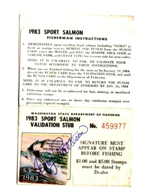 1983 WASHINGTON STATE SALMON LICENSE STAMP | eBay